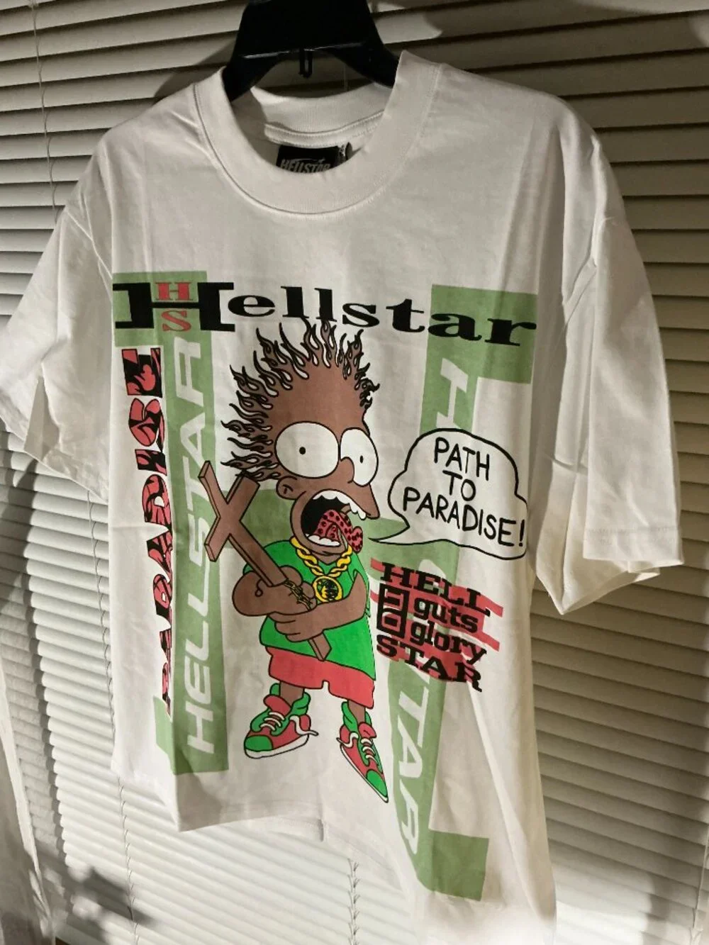Hellstar | Shirts | White Hellstar Bart Tee | Poshmark